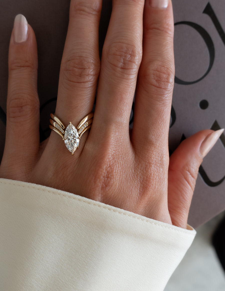 TRIPLE SET — Grande Marquise Eve Ring & Bands – Cadette Jewelry