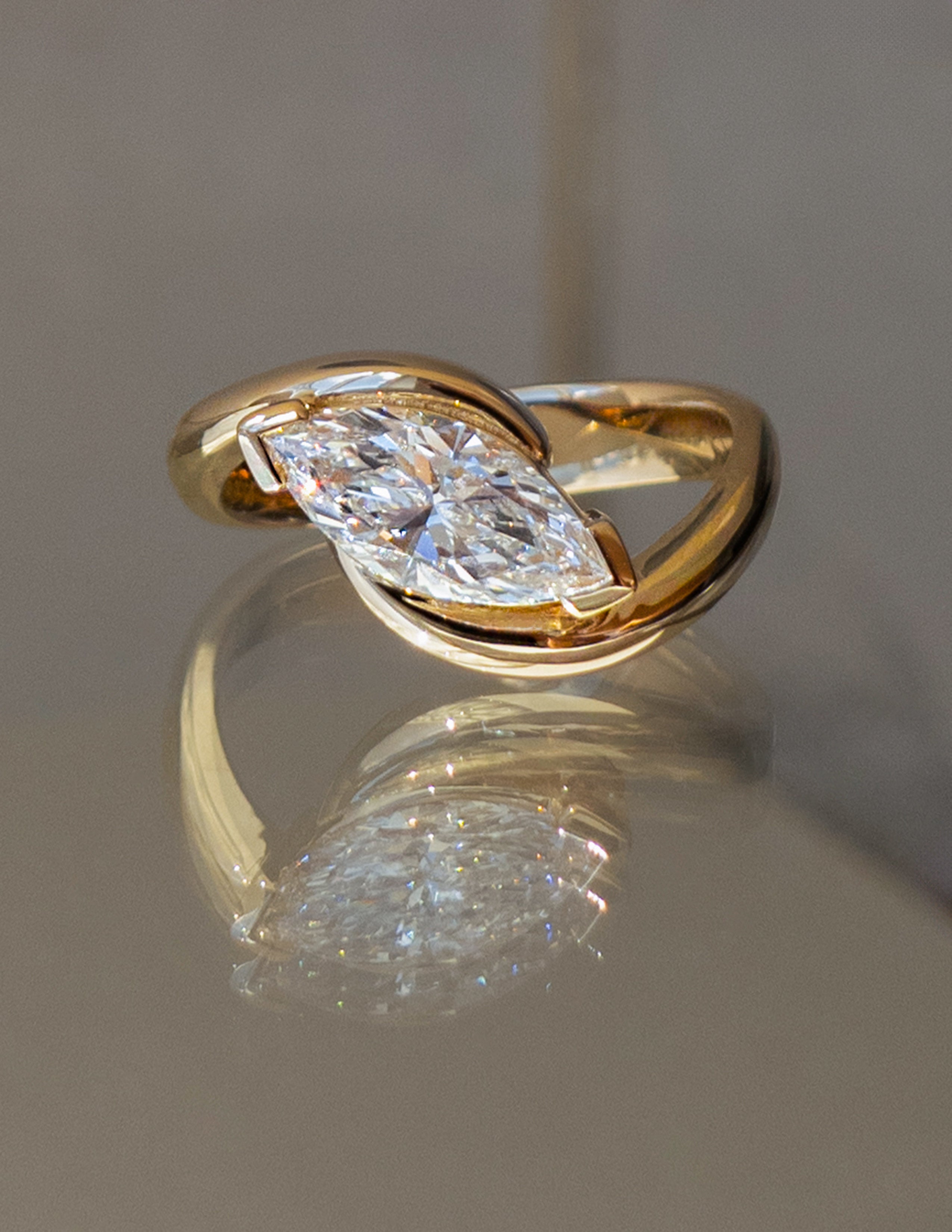 Marquise Rapture Ring — V-CLAW Setting – Cadette Jewelry