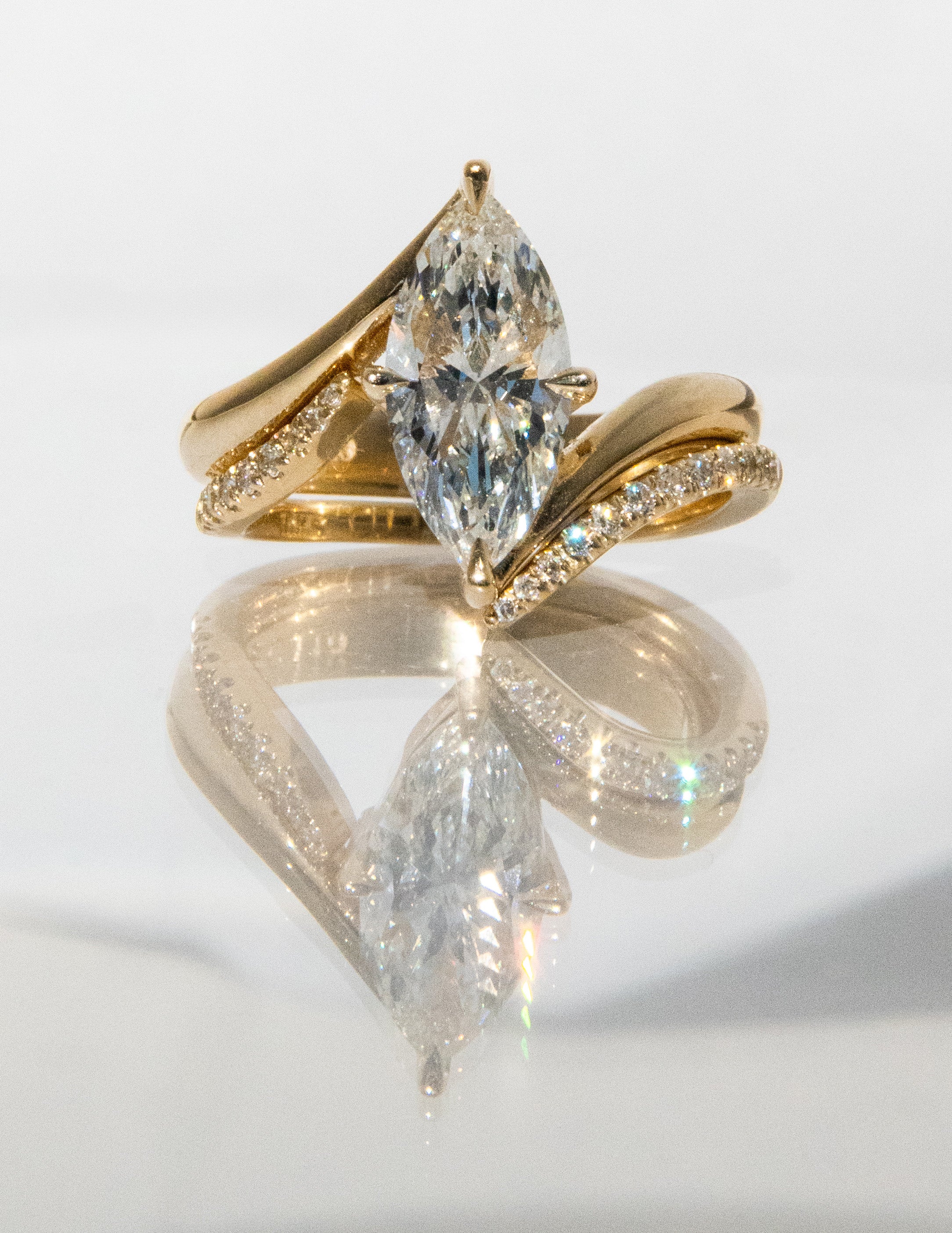 SET — VERTICAL MARQUISE (Prong) Rapture Ring & Band – Cadette Jewelry